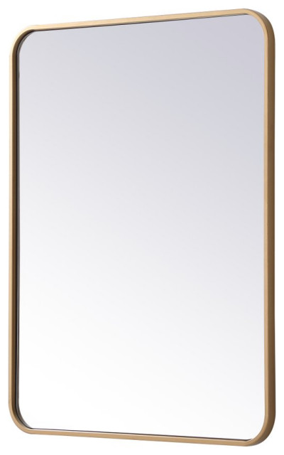 Ellis Soft Corner Metal Rectangular Mirror, 24"x32" - Contemporary ...