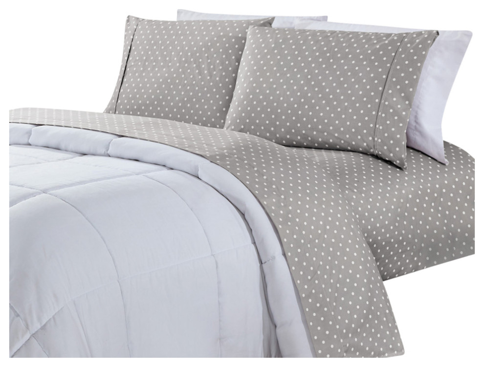 Bibb Home 4 Piece Printed Microfiber Sheet Set, Twin - Traditional ...