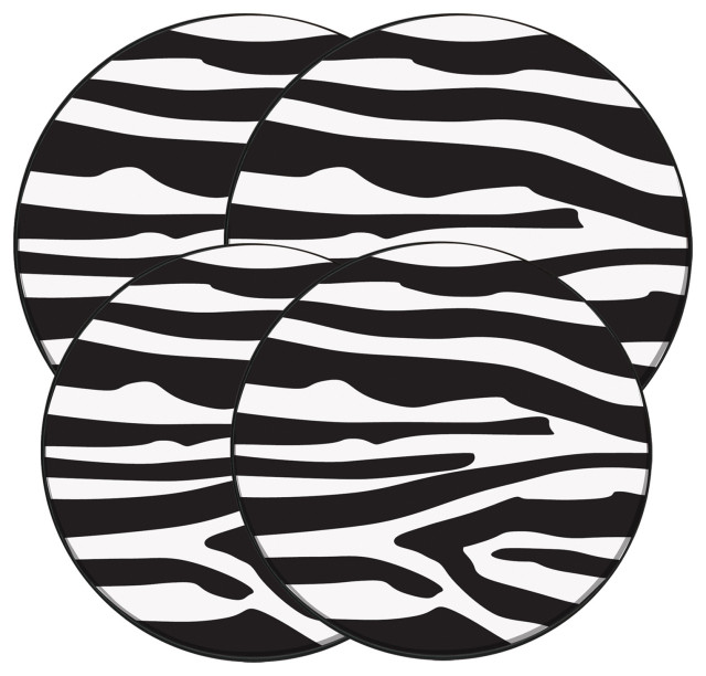 Range Kleen 4 Piece "In the Wild-Zebra" Round Burner Kover Set ...