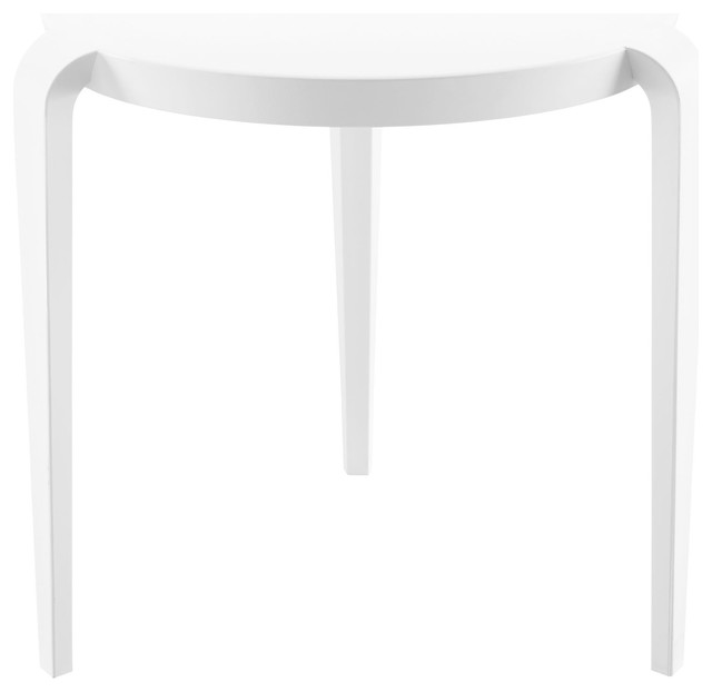 Modern White Spin Side Table, 18"Lx18"Wx18.5"H - Transitional - Side ...