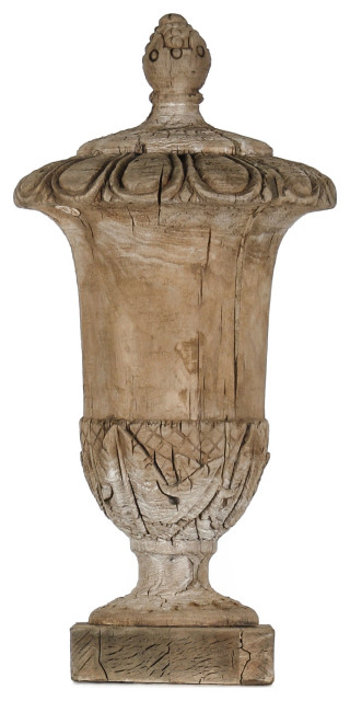 Wooden Finial Urn - Rustic - Decorative Jars And Urns - by Hudson Home ...