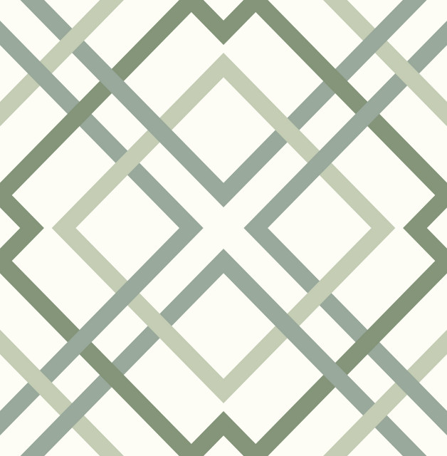 Saltire Emile Green Lattice Wallpaper, Sample - Contemporary ...
