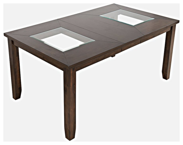 Urban Icon Contemporary 66 Extension Glass Inlay Dining Table ...