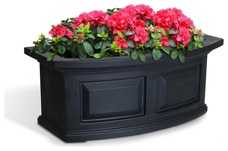 Mayne Nantucket 2ft Traditional Plastic Window Box in Black ...