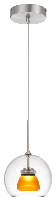 Dimmable Led Double Glass Mini Pendant Light. 6W, 450 Lumen, 3000K ...