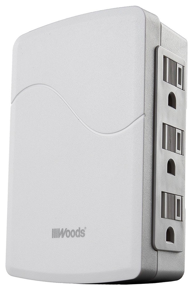 Woods 41261 6 Outlets Side Entry Wall Adapter, White - Modern ...