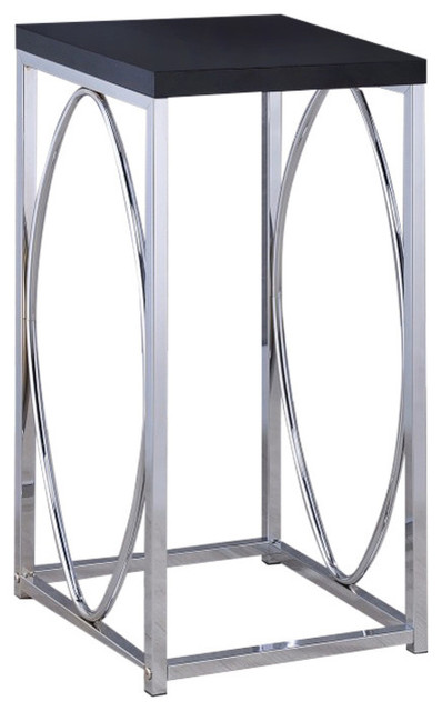 Well-Designed Charismatic Metal Accent Table , Black And Silver ...