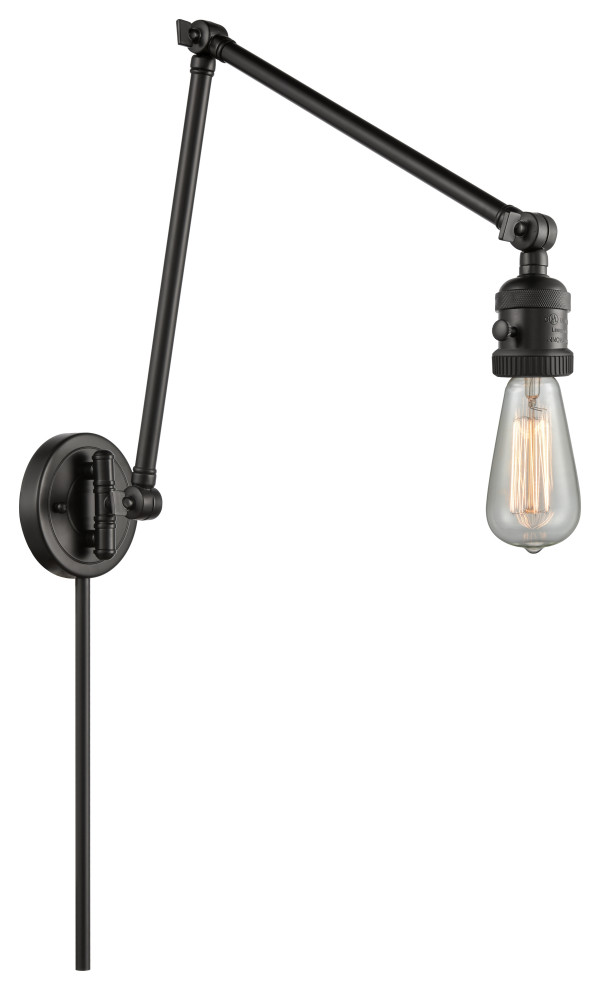 Bare Bulb Swing Arm With Switch - Industrial - Swing Arm Wall Lamps ...