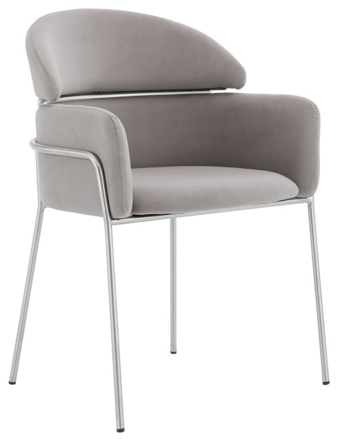 Cressida and Portia Gray Fabric 7 Piece Rectangular Dining Set ...
