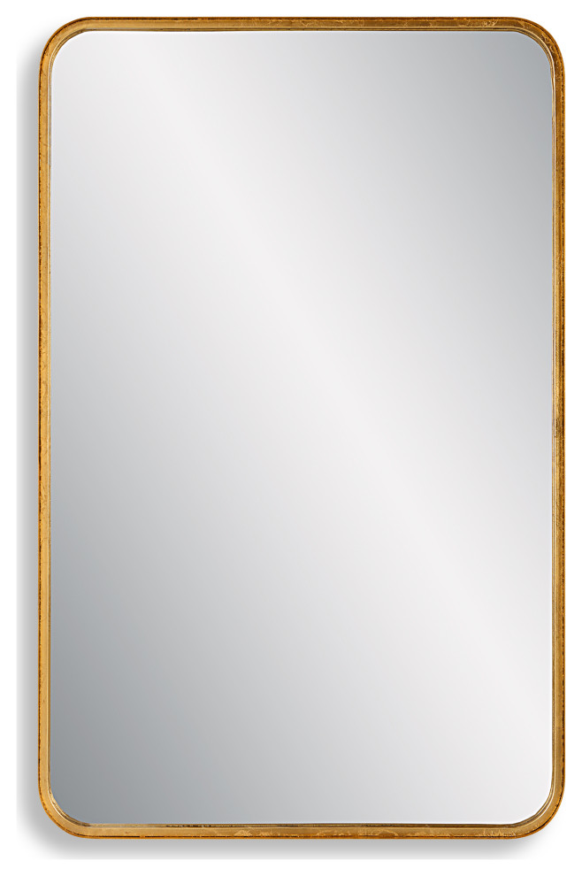 38" Industrial Gold Metal Mirror - Contemporary - Wall Mirrors - by ...