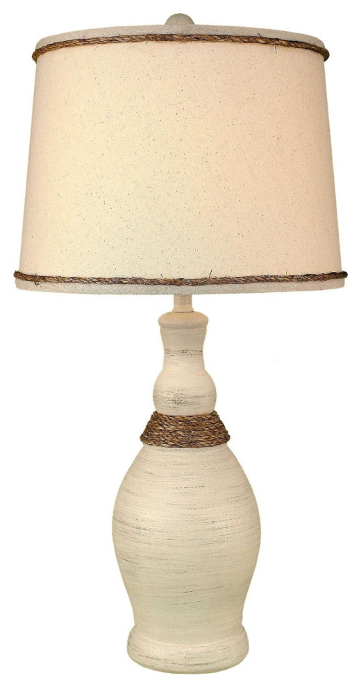 Slender-Neck Cottage Casual Table Lamp With Rope - Beach Style - Table ...