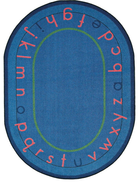 Montessori Alphabet 5'4" x 7'8" Oval area rug in color Multi ...