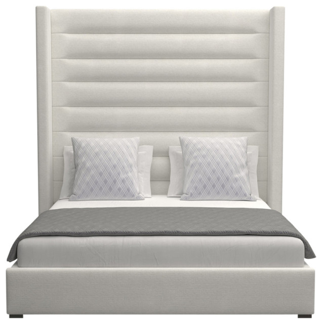 Nativa Interiors Aylet Horizontal Channel Tufted Bed, Queen ...