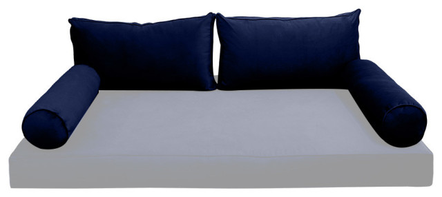 STYLE V2 Twin Velvet Pipe Trim Indoor Daybed Bolster Pillow |COVER ONLY ...
