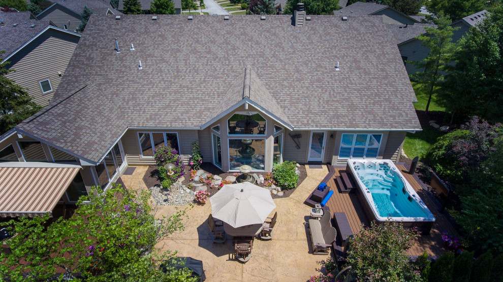 Challenger 15D Swim Spa Small Backyard & Deck - Transitional - Deck ...