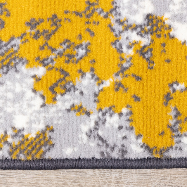 Florence Collection Grey Yellow Floral Rug, 4'7"x6'7" - Contemporary ...