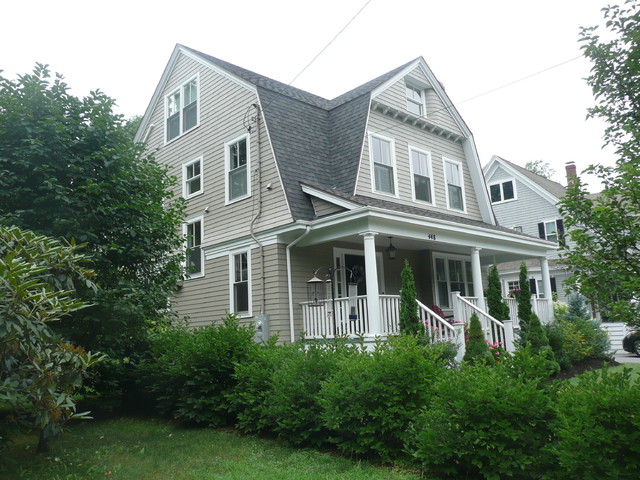 Intersecting gambrel roofs - porch and side - Traditional - Boston - by ...