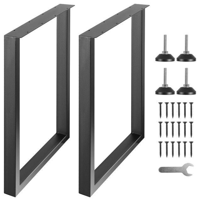 VEVOR 28 Inch Adjustable Furniture Legs Square Solid Steel Set of 2 ...
