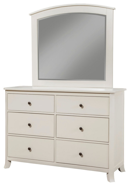 Baker Mirror, White - Transitional - Wall Mirrors - by Homesquare | Houzz