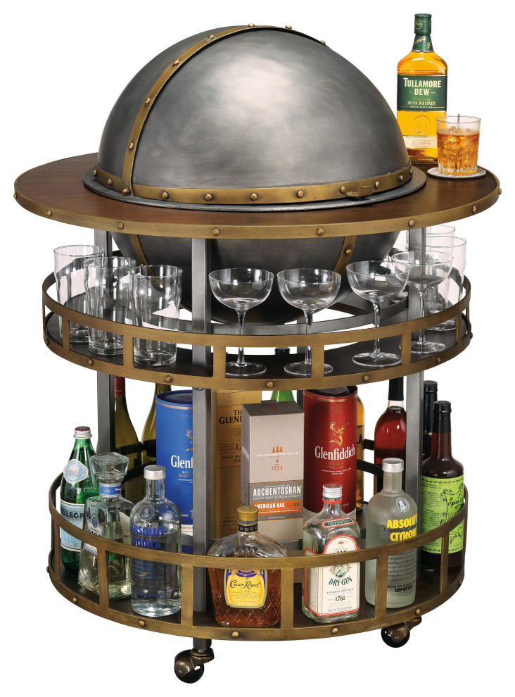 Howard Miller Globe Bar Cart - Industrial - Bar Carts - by Howard Miller | Houzz
