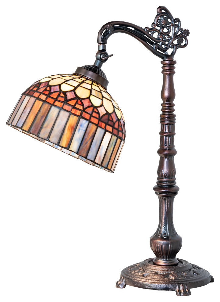 20" High Tiffany Candice Bridge Arm Table Lamp - Victorian - Table ...