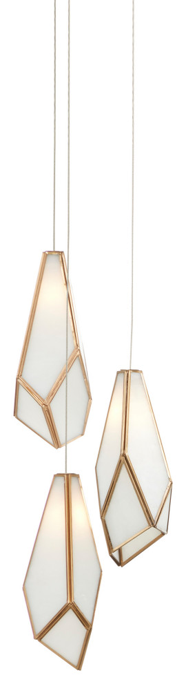 Glace White 3-Light Multi-Drop Pendant - Transitional - Pendant ...