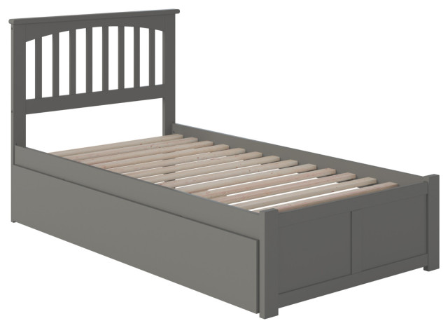 Mission Twin Extra Long Bed With Footboard and Twin Extra Long Trundle ...