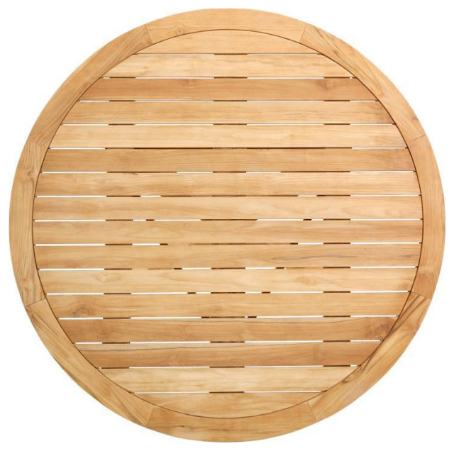 Winston All-Natural Teak Outdoor 60" Round Dining Table - Transitional ...