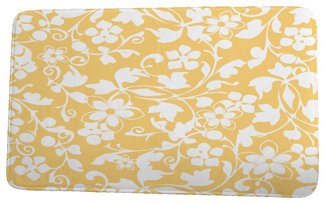 Floral Frolic Evelyn Floral Print Bath Mat, 17"x24" - Contemporary ...
