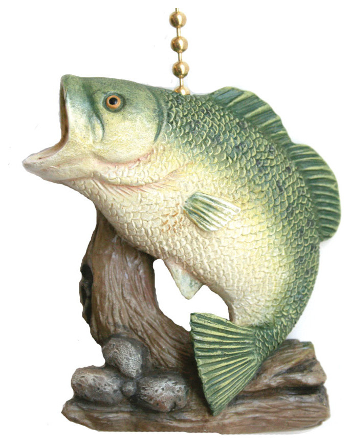 Gone Fishing Big Bass Decor Ceiling Fan Light Pull - Rustic - Ceiling ...
