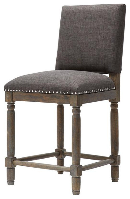 Solid Wood Counter Stool with Handcrafted Reclaimed Wood Finish, Belen ...