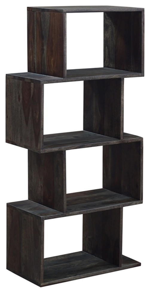 Porter Designs Fall River Solid Sheesham Wood Bookcase - Walnut ...