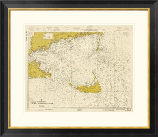 Nautical Chart, Nantucket Sound And Approaches 1973, Sepia Tinted, 26 ...