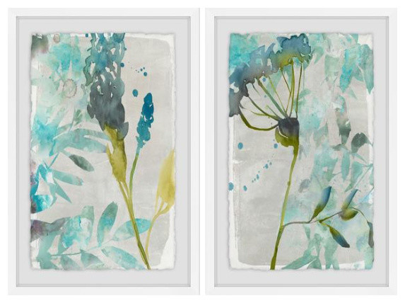 Flower Layers Diptych, 48"x36" - Contemporary - Prints And Posters - by ...