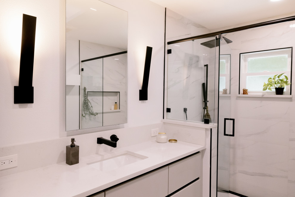 Modern and Minimalistic Orlando Home Remodel - Midcentury - Bathroom ...