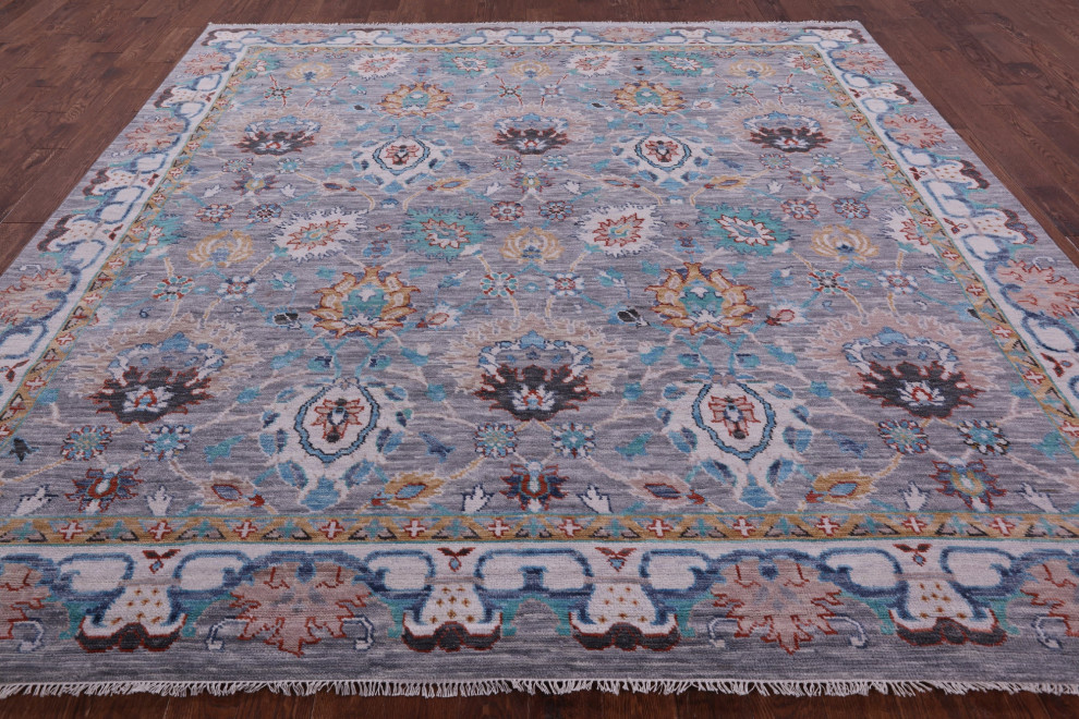 10' Square William Morris Handmade Wool Rug - Q14971, 9' 11" X 10' 3 ...