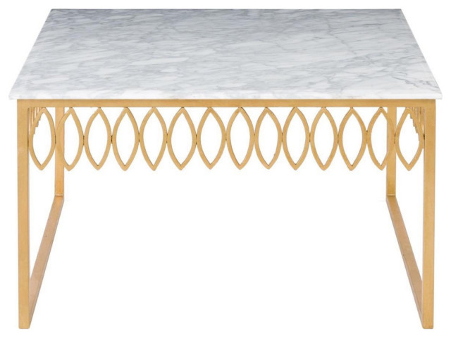 Lineo White Marble Cocktail Table - Contemporary - Coffee Tables - by ...