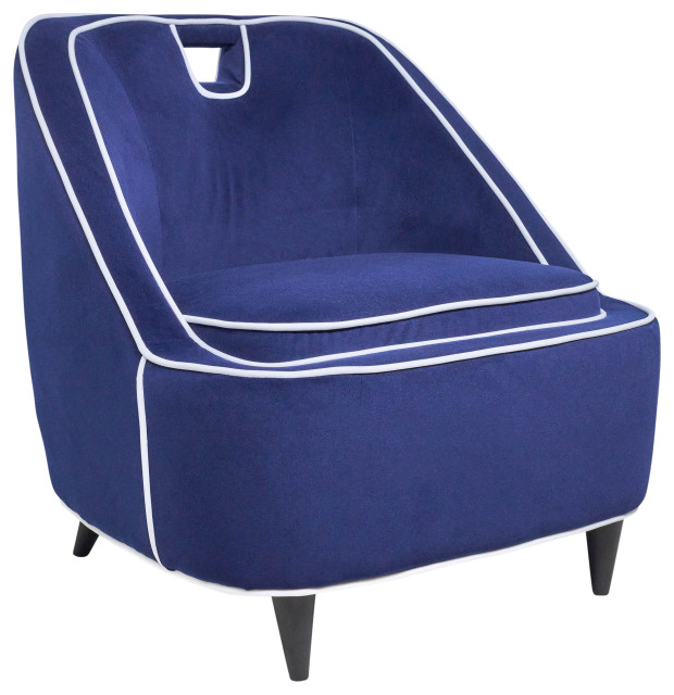 Two-Toned Accent Chair - Dark Blue Kd - Midcentury - Armchairs And ...
