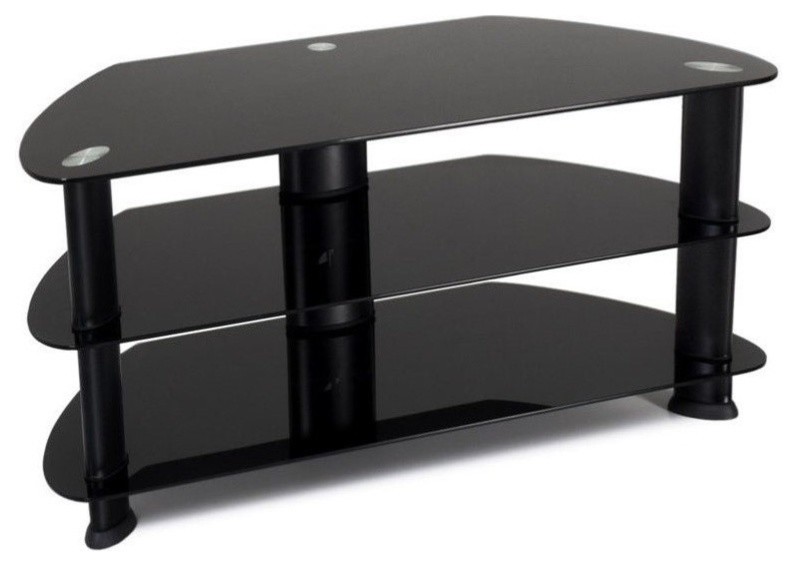 Atlin Designs Contemporary Glass & Aluminum TV Stand for TVs up to 48 ...