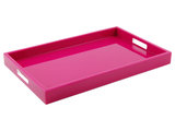 Lacquer Rectangle Tray, Hot Pink Fabric Inlay - Contemporary - Serving ...
