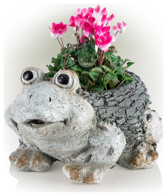 Frog Planter, 11" - Farmhouse - Outdoor Pots And Planters - by Alpine ...