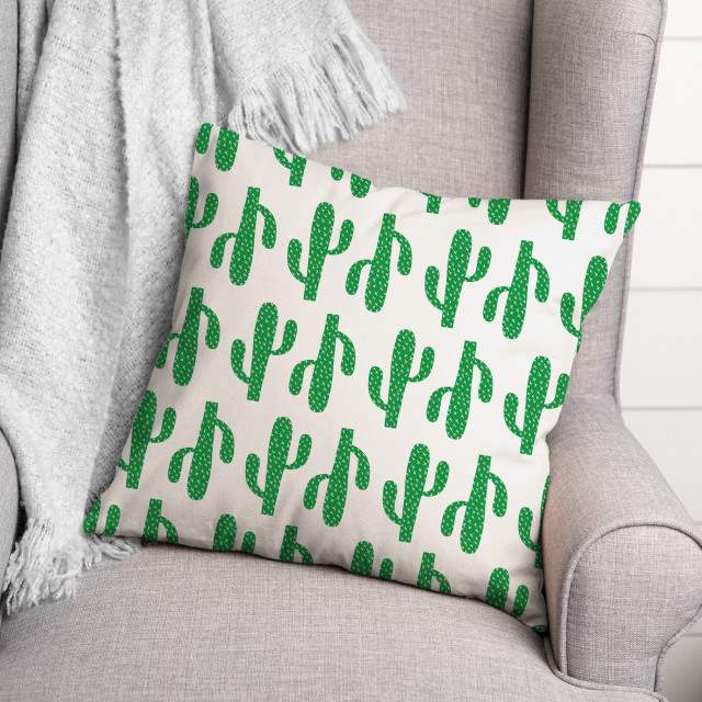 Preppy Cacti Friends 18x18 Throw Pillow, 18x18 - Southwestern ...