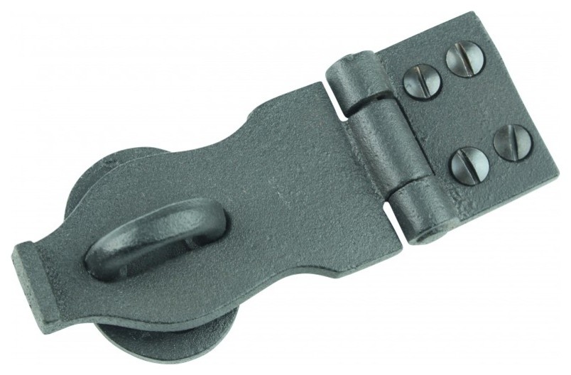 Black Wrought Iron Decorative Hasp Lock 4" x 1.75" Heavy Duty Rust ...