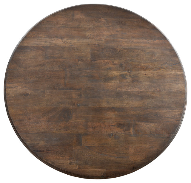 Toulon 60" Round Weathered Mango Dining Table - Traditional - Dining ...