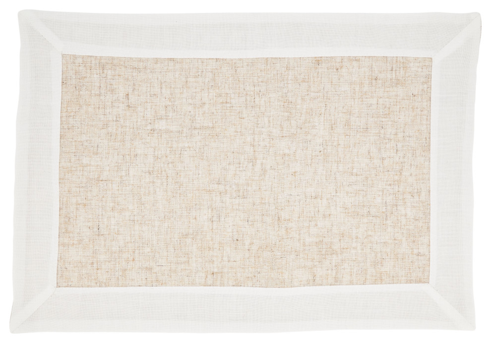 Two Tone Table Mats (Set of 4), Natural, 14"x20", 14"x20 ...