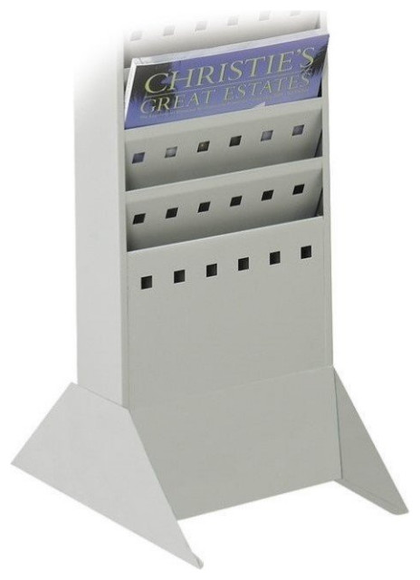 Safco Steel Magazine Rack Base in Gray - Transitional - Magazine Racks ...