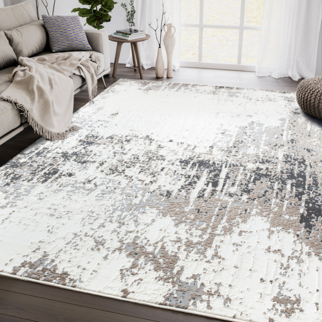 Abani Aspen Collection ASP140A Contemporary Gray Beige Washed Out Area ...