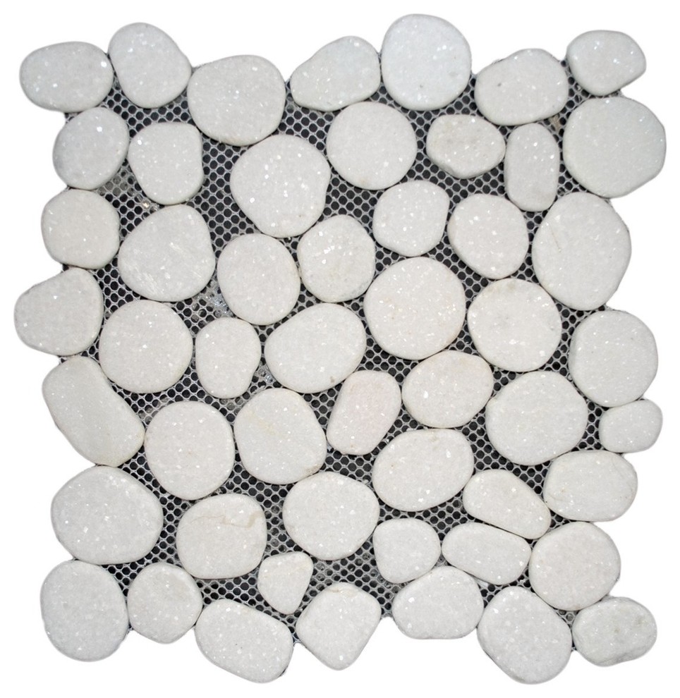 Sliced Ivory Pebble Tile - Contemporary - Mosaic Tile - by Coverall ...