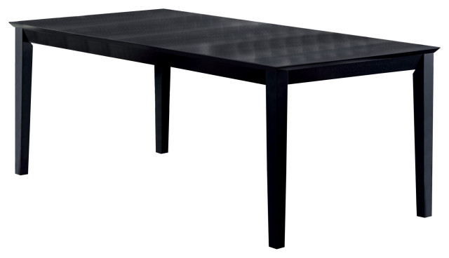 Rectangular Wooden Dining Table, Black - Transitional - Dining Tables ...
