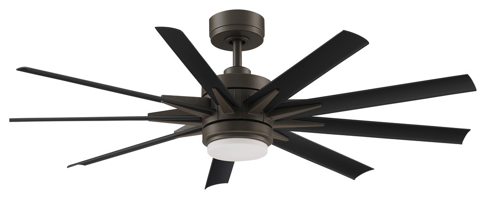Odyn Ceiling Fan, Matte Greige With Black Blades, 56" - Transitional ...